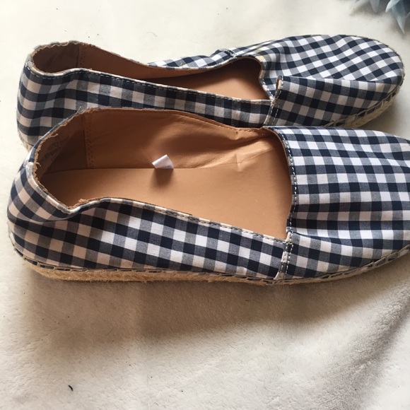 Merona | Shoes | Merona Espadrille Blue White Checkered Slip On | Poshmark